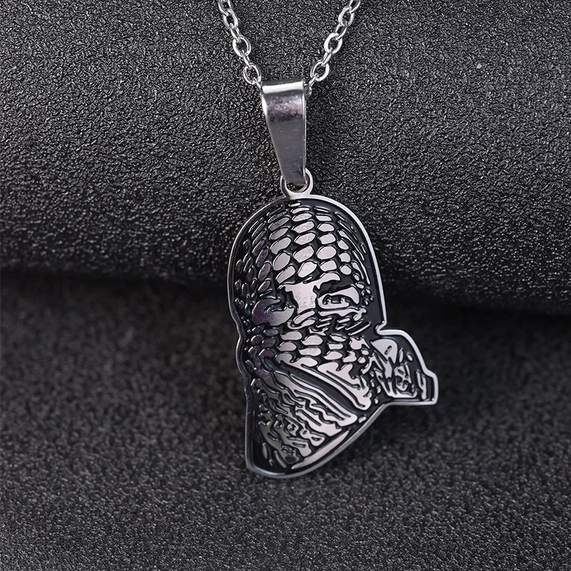 New-Stainless-Steel-Keffiyeh-Scarf-Shape-Pendant-Chain-Necklaces-Silver ...