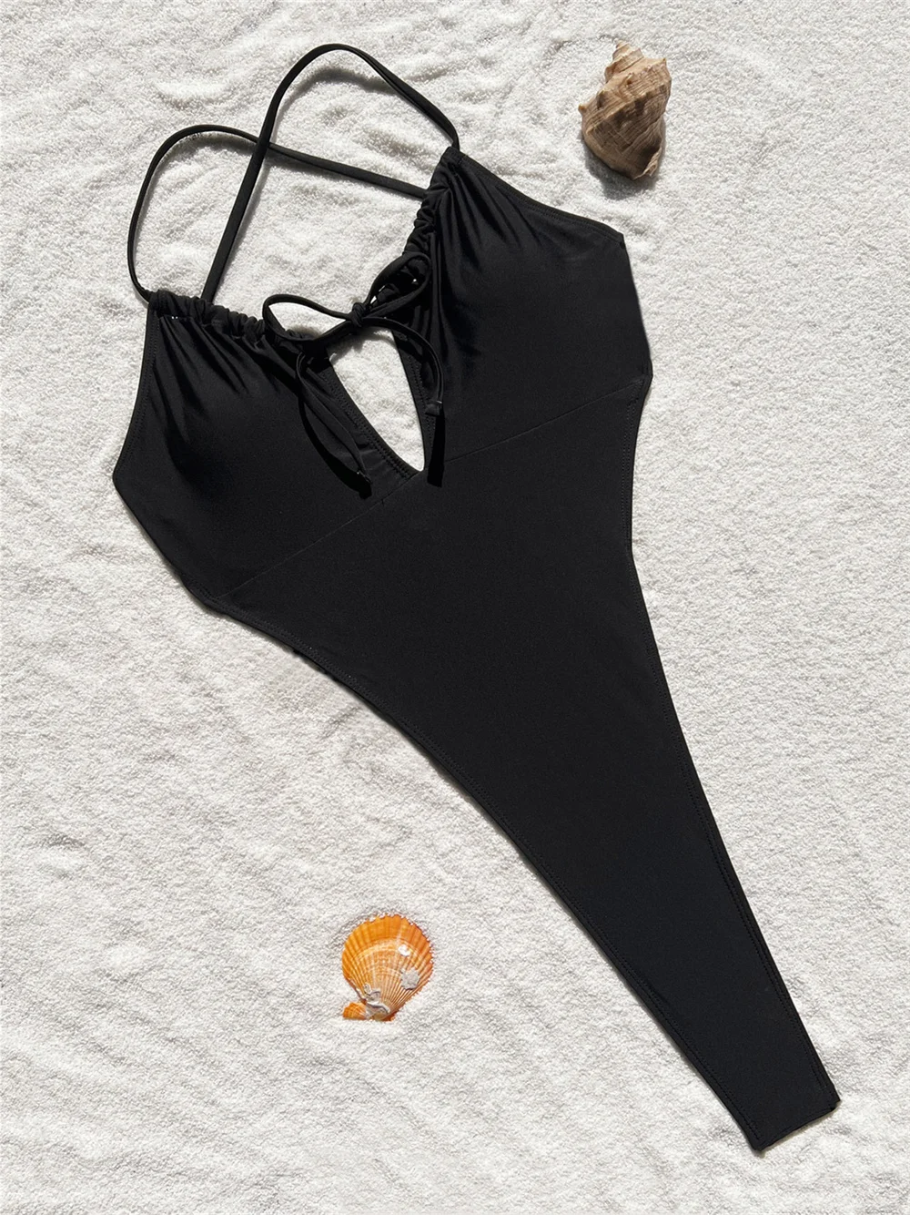 High Leg Cut Bikini Swimsuit Cross String Extreme Monokini Backless ...