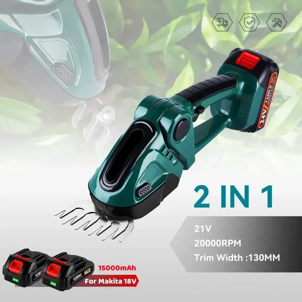 Brushed Garden Bush Scissors Grass Scissors Power Tool 21V 2-IN-1 ...