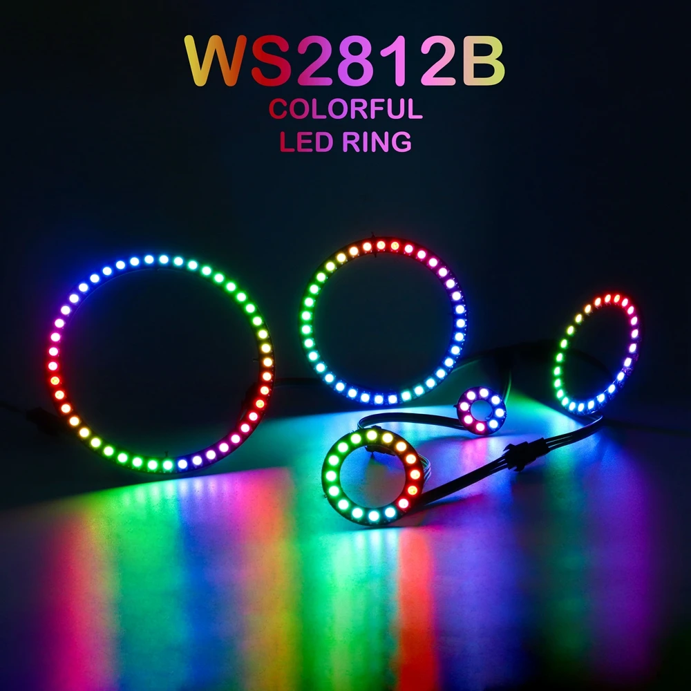 WS2812B 5050 RGB LED Ring 8/16/24/35/45LEDs WS2812 Individually ...