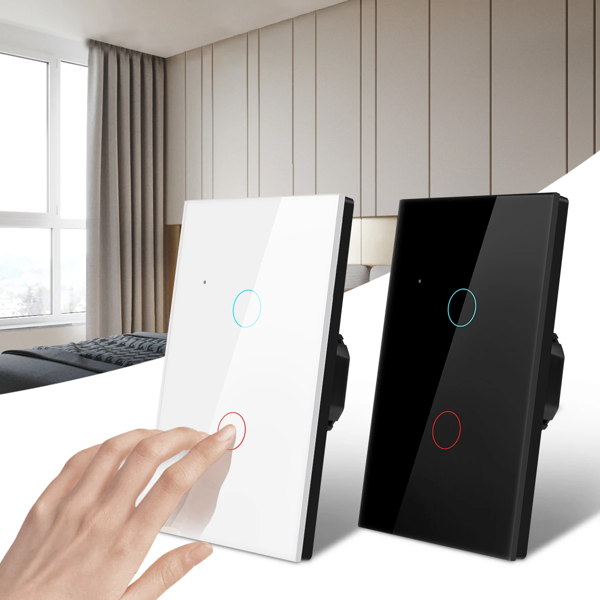 Touch Sensor Led Light Switch 100v-250v 1/2/3 Gang Wall Lamp Touch ...