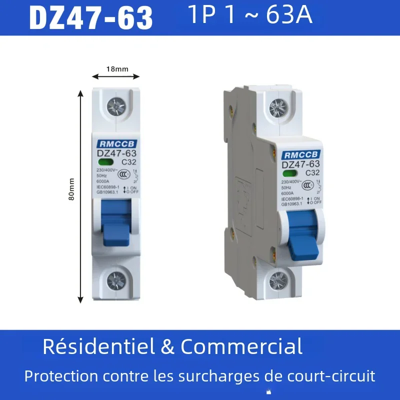 MCB-DZ47-63-230V-400V-Mini-Disjoncteur-Miniature-1P-2P-3P-4P-snap16A ...