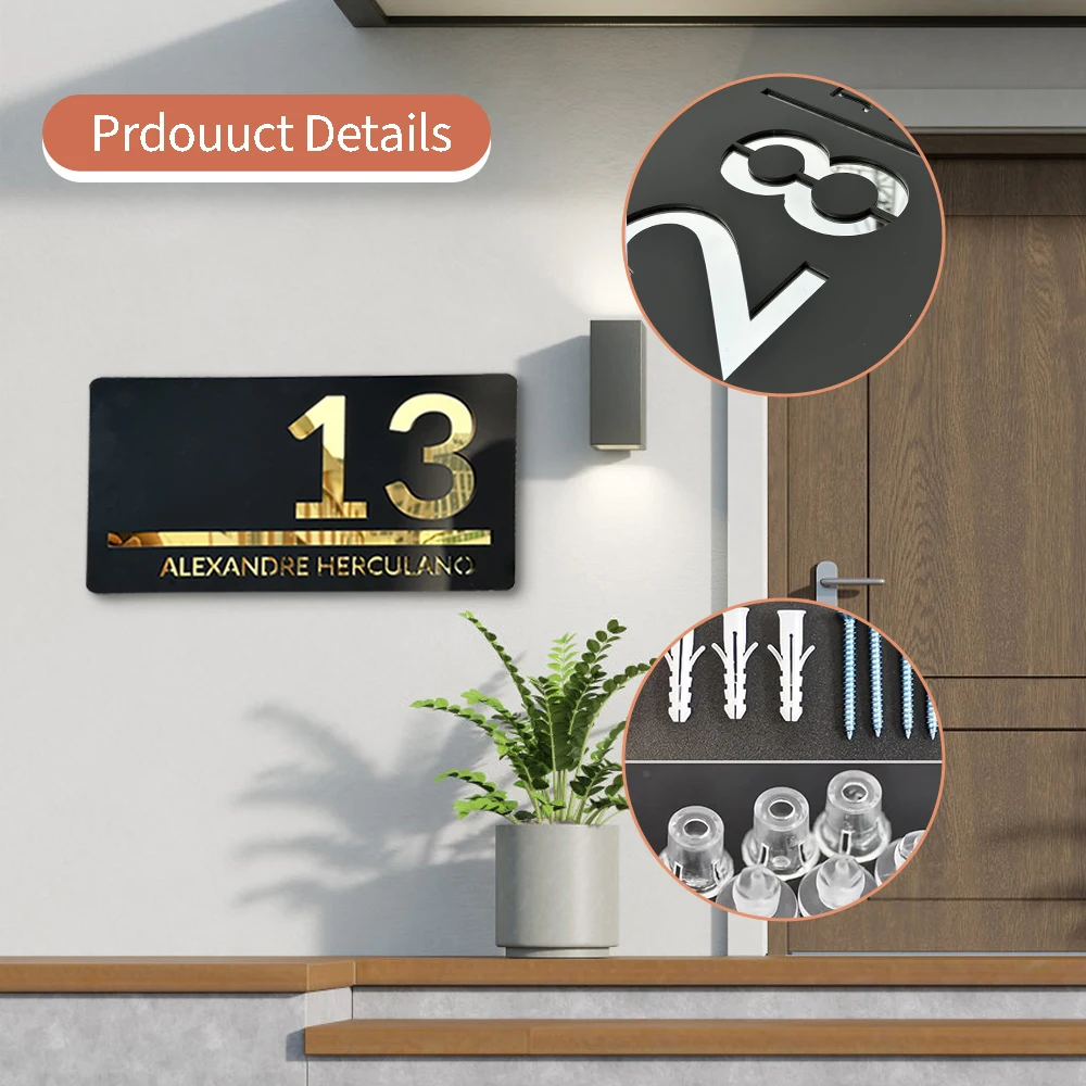 Customized Sign Outdoor House Numbers Plate Personalized House Number ...