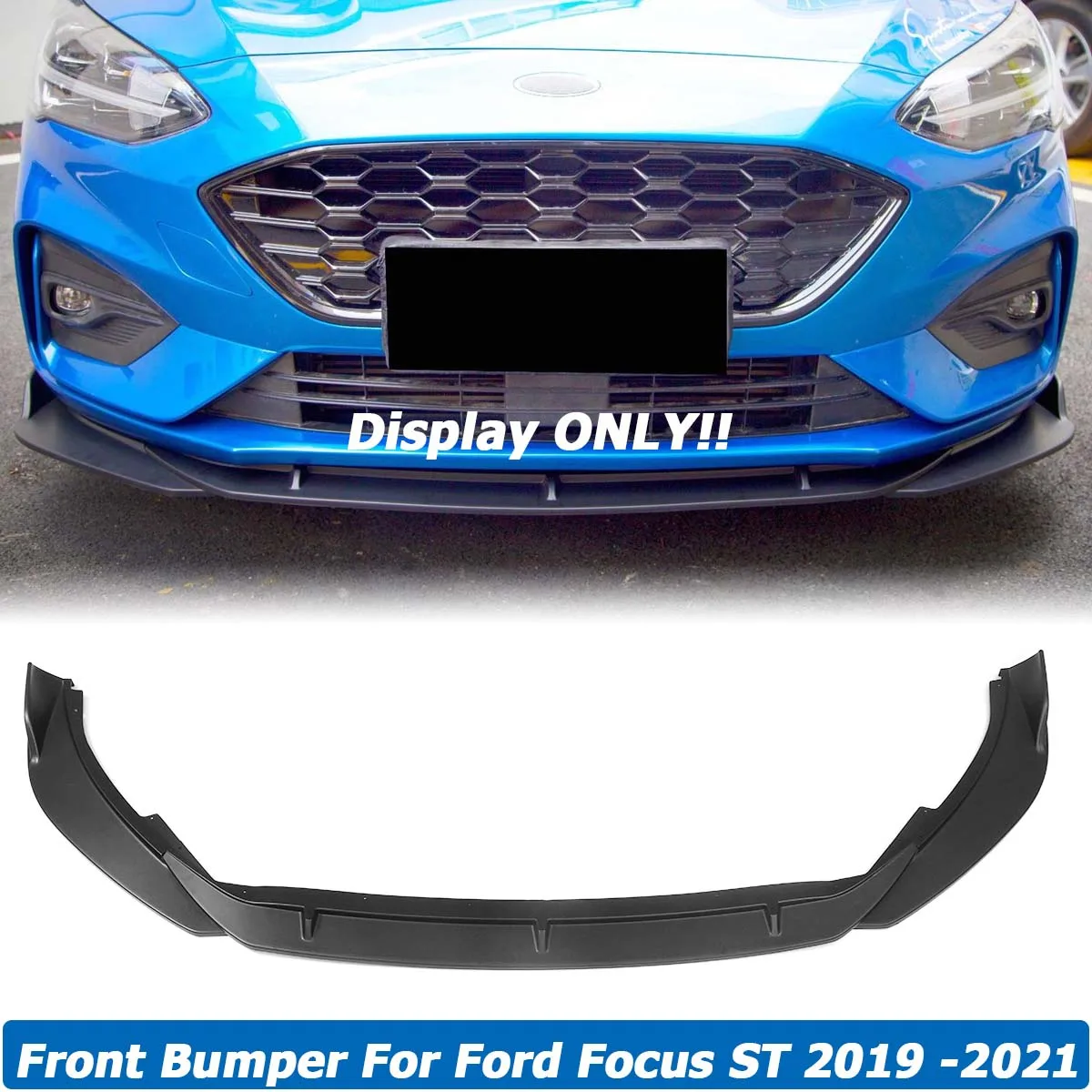 Front-Bumper-Lip-Spoiler-Splitter-Diffuser-Body-Kit-Guard-W-Strut-Rod ...