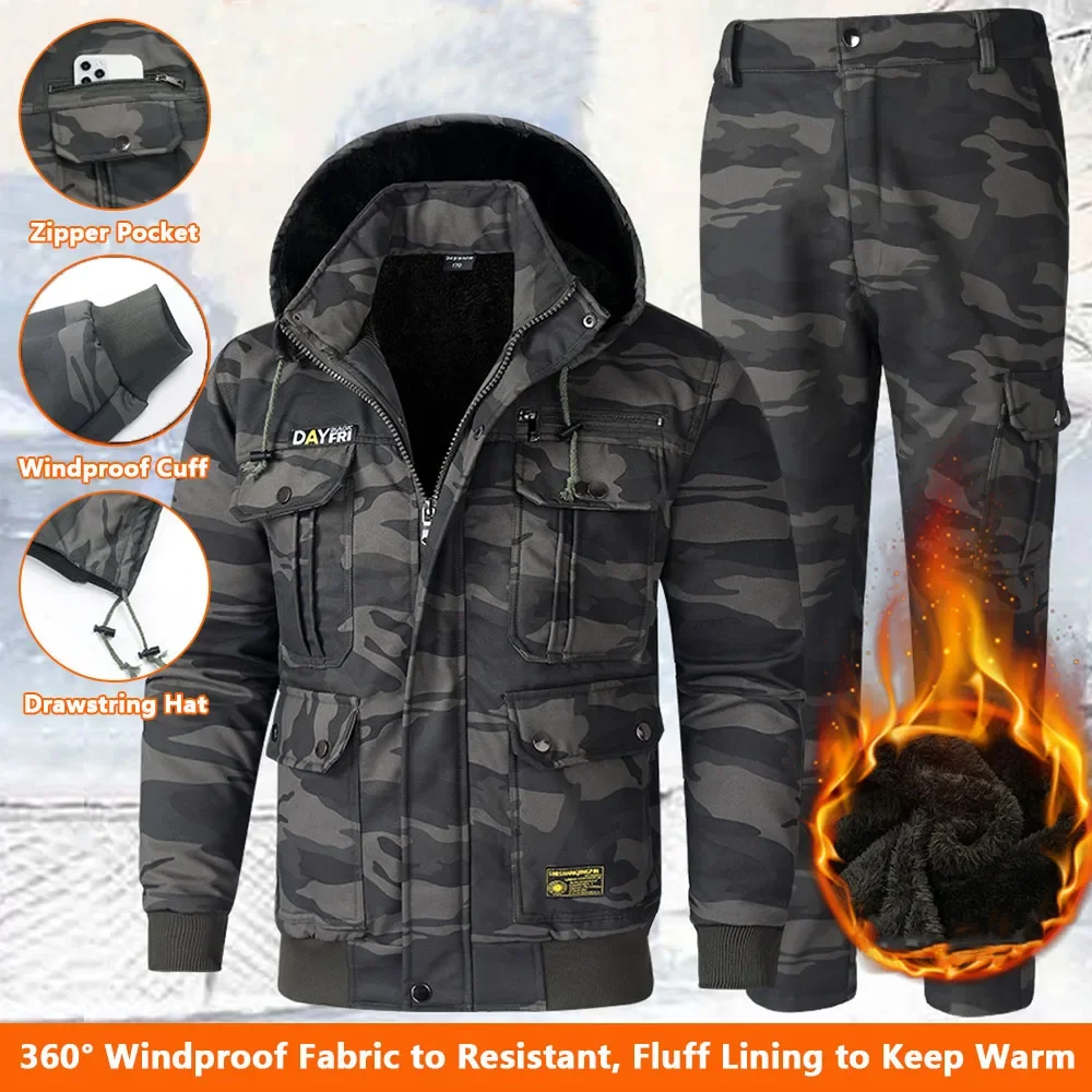 Men-s-Sets-Winter-Jackets-and-Pants-Thicken-Fluff-Lining-Warm-Puffer ...