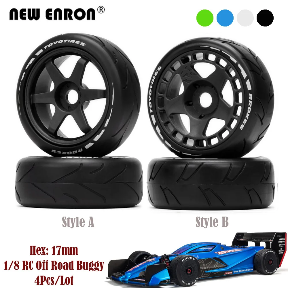 Rubber-Tires-Plastic-Wheels-Rims-17mm-Hex-for-Rc-Car-1-8-Off-Road-Buggy ...