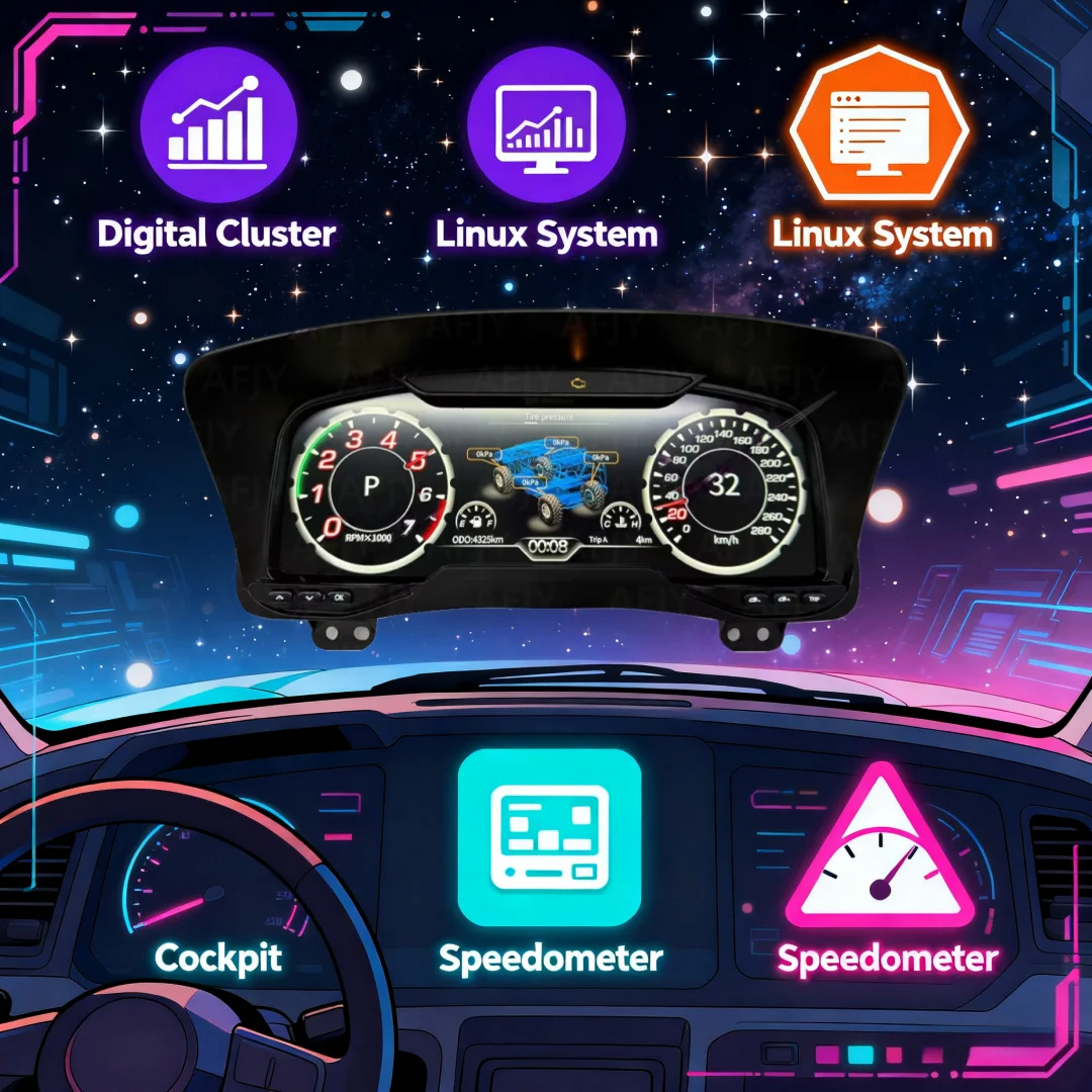 12.3 inch Screen Car LCD Dash Digital Cluster Linux System For Hummer ...