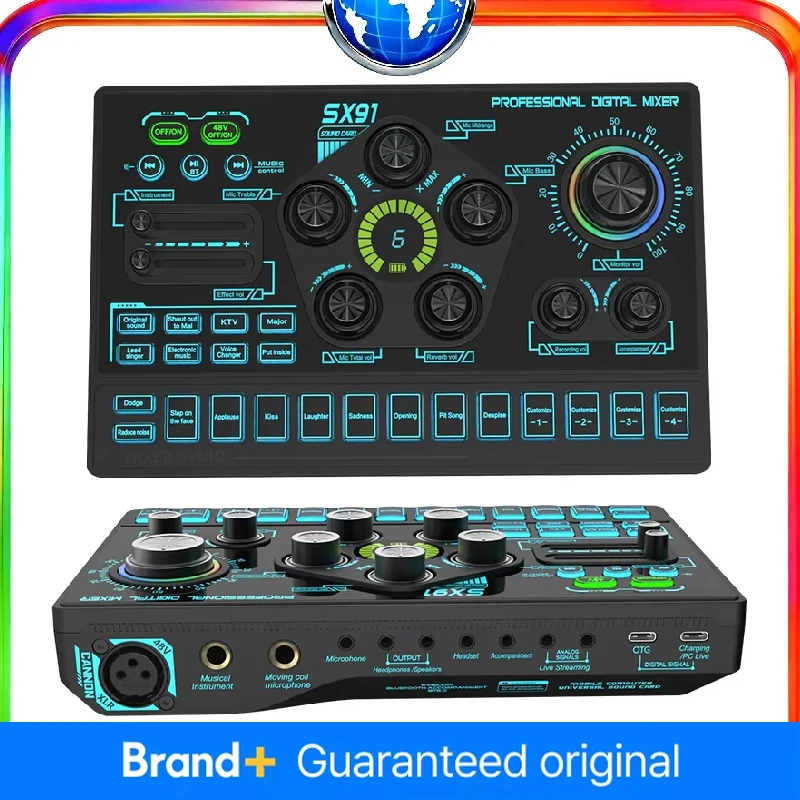SX91 Sound Card USB Sound Mixer Professional Audio Mixing Console ...