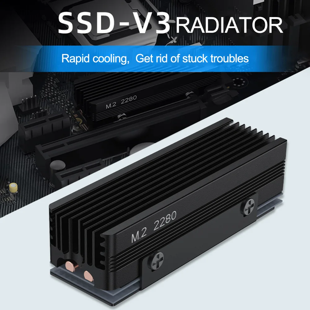 M-2-SSD-Heatsink-with-Thermal-Silicone-Pad-2-Copper-Heat-Pipes-Cooler ...