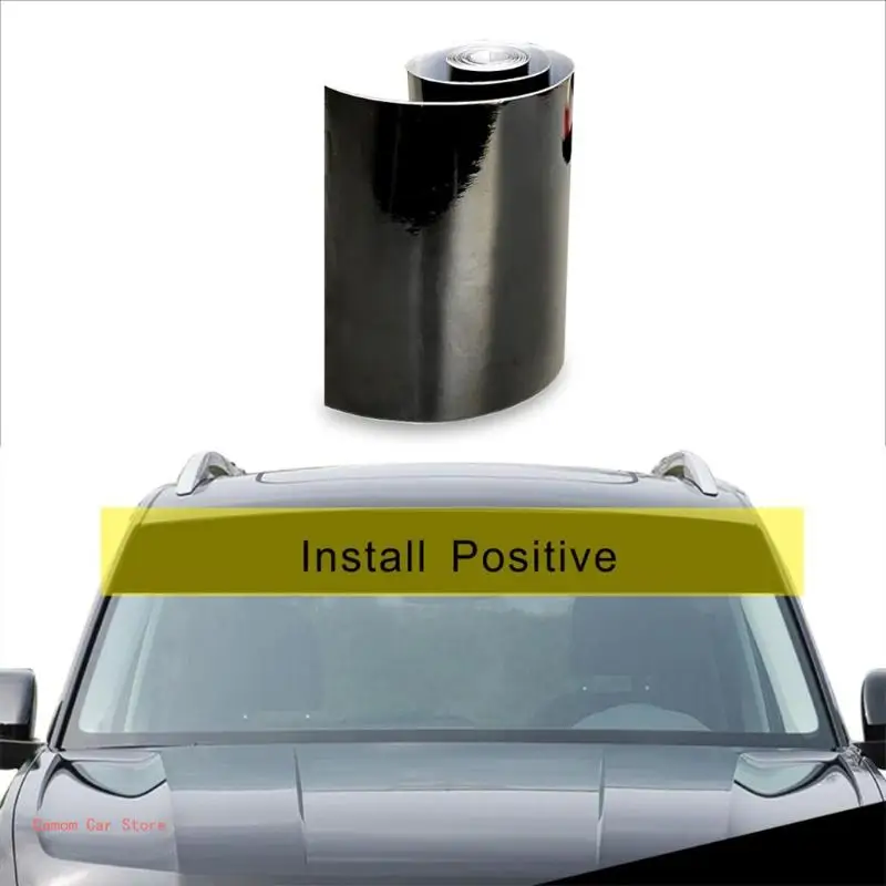 140CMX20CM-Gloss-Black-Car-Windscreen-Glass-Sunshade-Sticker-Strip ...