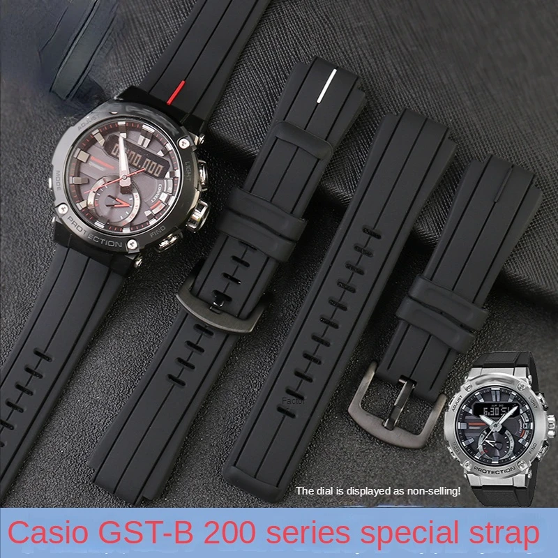 For-Casio-G-SHOCK-Series-5608-GST-B200-Sports-Silicone-Watch-Strap ...
