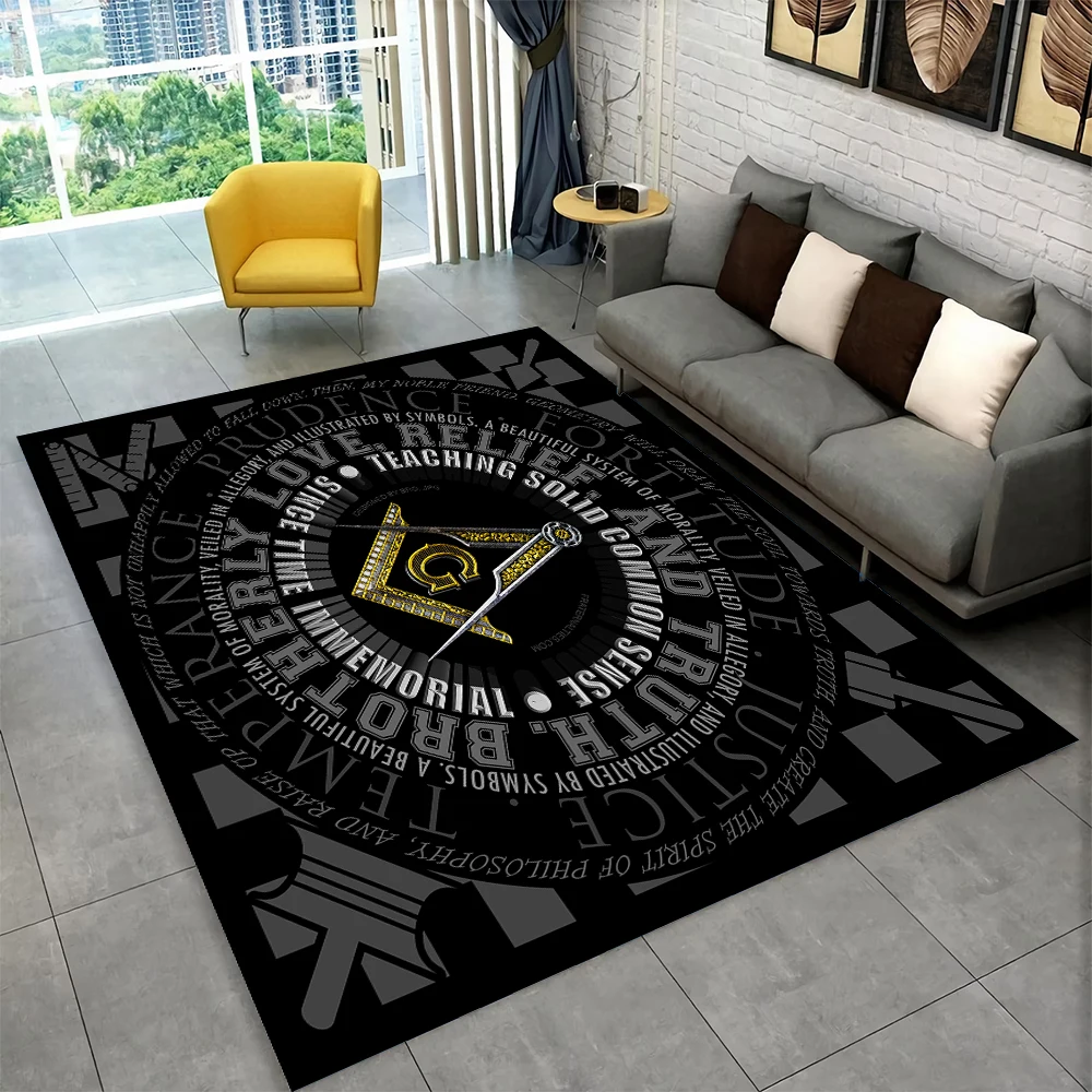 Masonic Freemason Illuminati Ring Area Rug,All Seeing Eye Carpet Rug ...