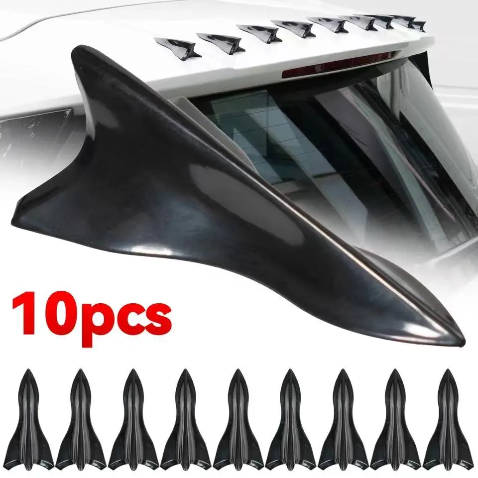10Pcs Universal Rear Roof Shark Fins Spoiler Wing Kit Car Roof Spoiler ...