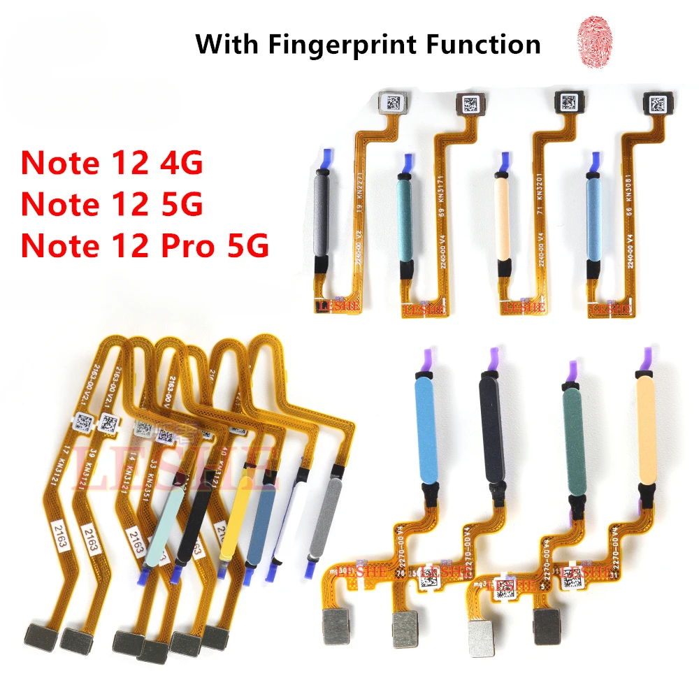 For Xiaomi Redmi Note 12 Pro 4G 5G Home Button Fingerprint Sensor Flex ...