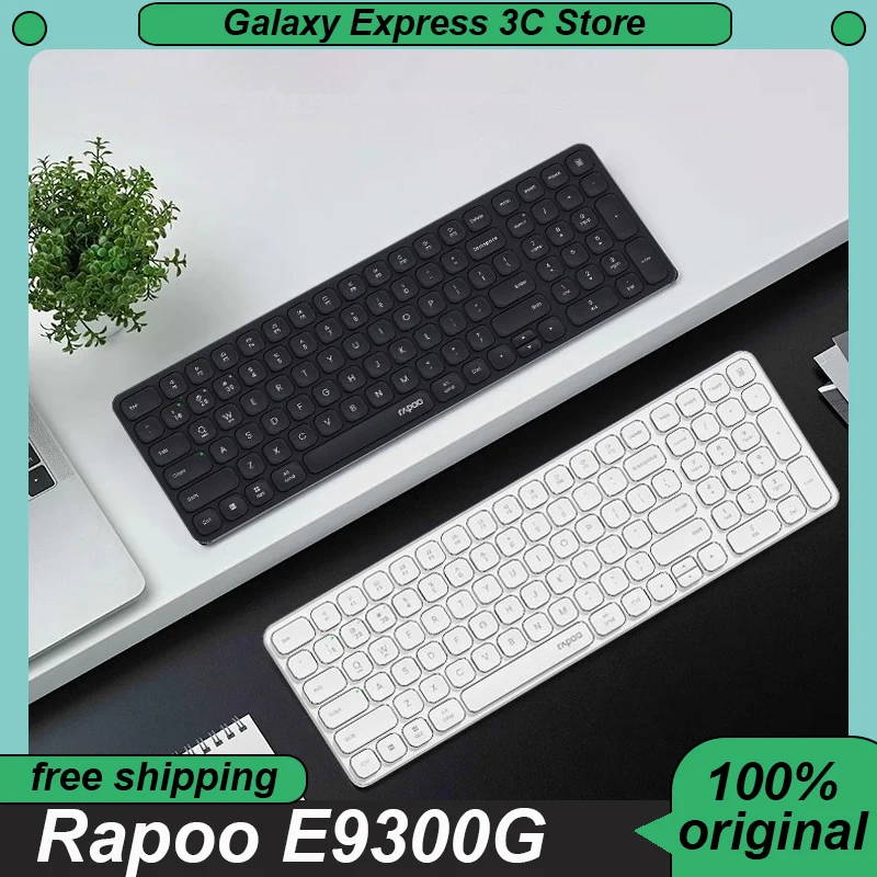 Rapoo E9300G Multi-mode Keyboard 99Keys Wireless Bluetooth Thin ...