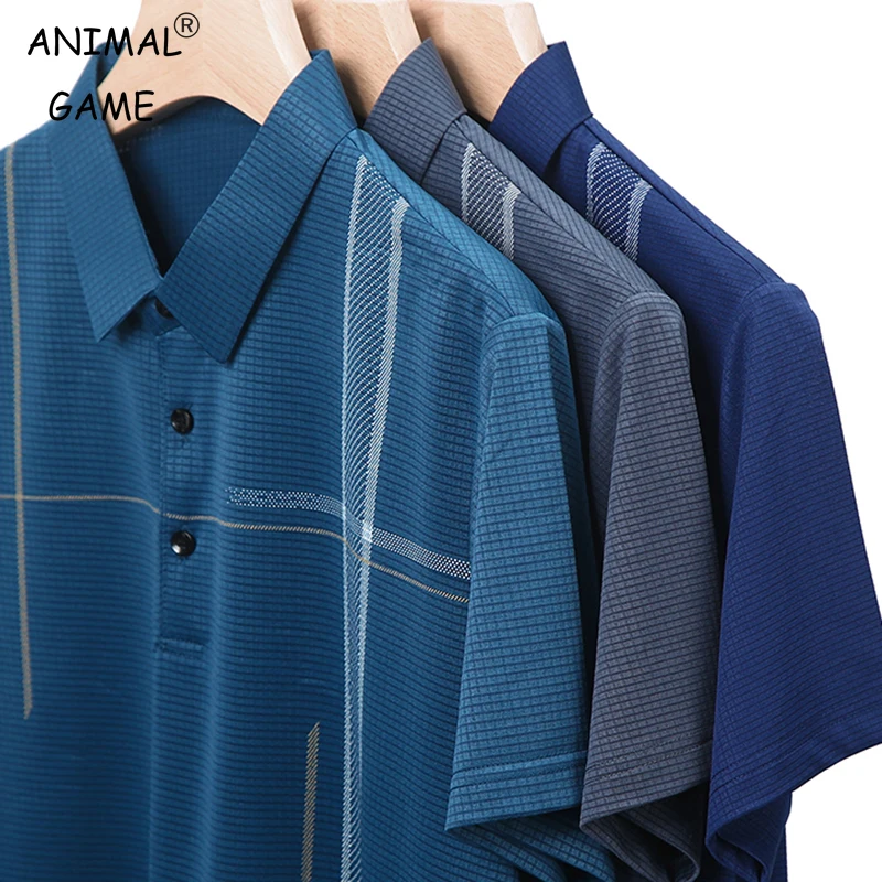 Ice-Silk-Mens-Printed-Polo-Shirt-Short-Sleeve-Breathable-Streetwear-for ...