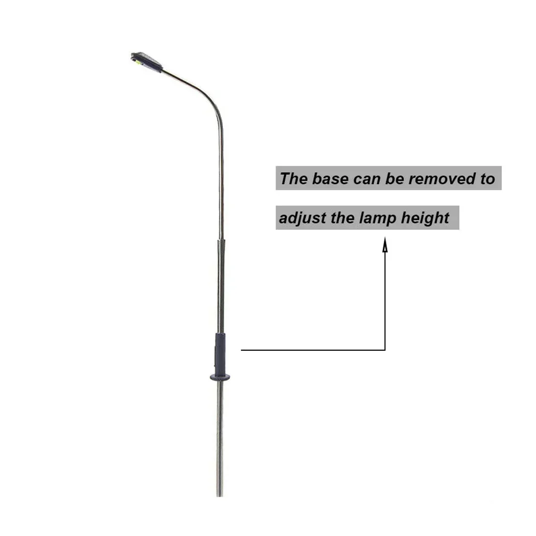 Ho Scale Lighted Lamp Post BNF 10Pcs Model Railway Train Model Street