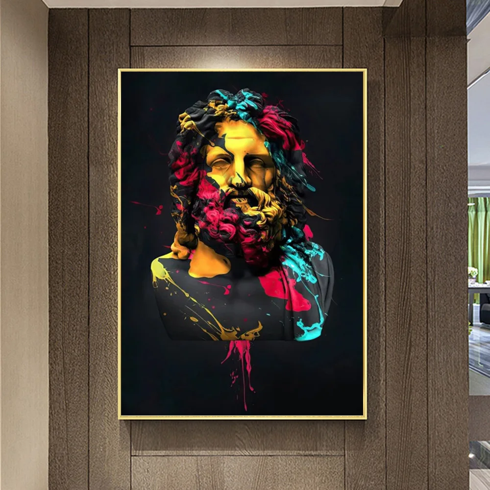 Color-Zeus-Statue-Stone-Bust-Greek-God-Antiquity-Sculpture-Olympus ...