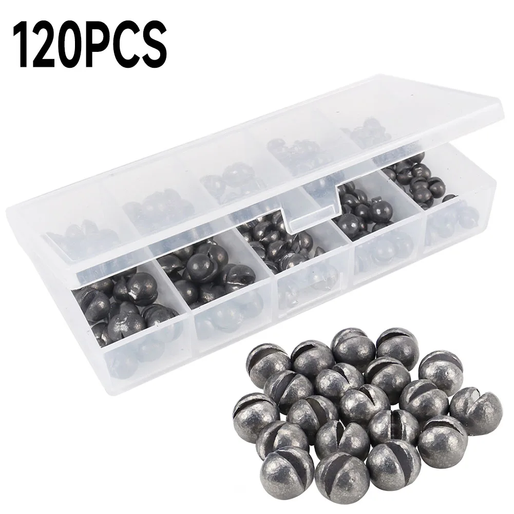 120Pc Fishing Weights & Sinkers Removable Split Shot Weights Fishing ...
