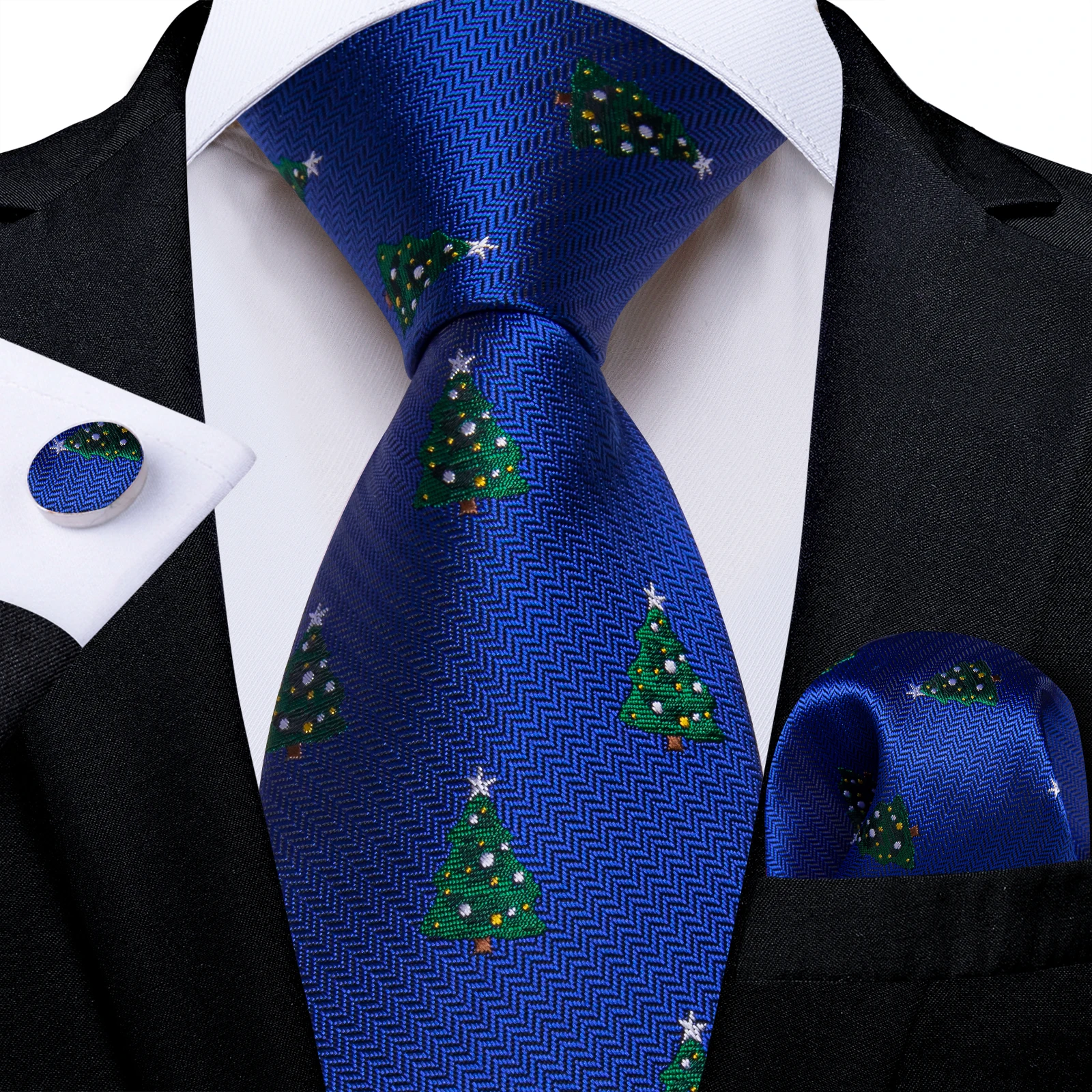 Luxury Men's Tie Christmas Necktie Pocket Square Cufflinks Set ...