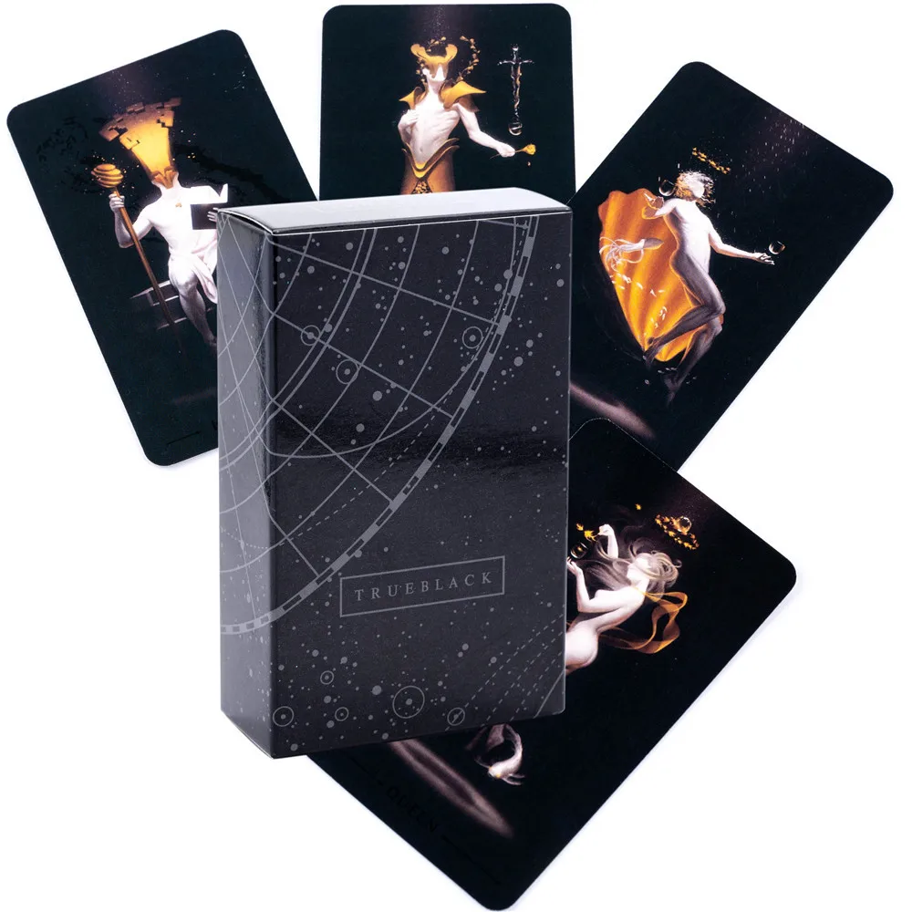 True-Black-Tarot-Cards-78-Cards-Set-Divination-Game-Gift-Board-Table ...