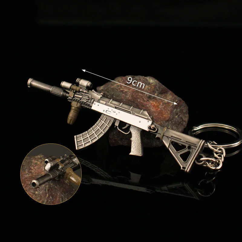 9CM Mini Gun Model Keychain -SA110 Model Jewelry Weapon Metal Pendant ...
