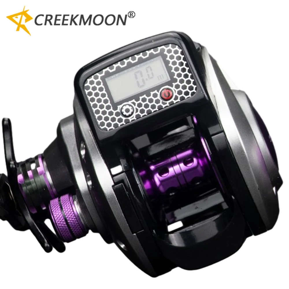 Electric Digital Night Visible Baitcaster Reel Metal Centrifugal Brake ...