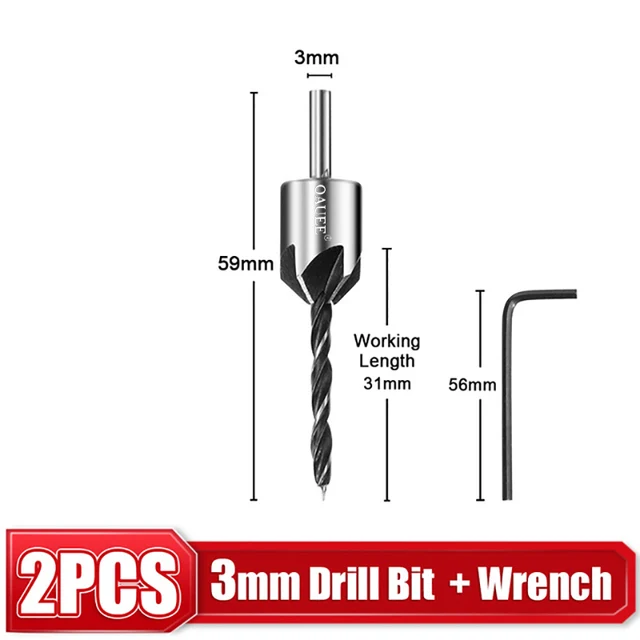 3-10mm HSS Countersink Drill Bit Set Reamer Woodworking Chamfer Boring ...