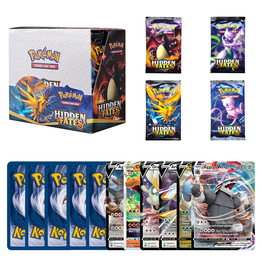 324pcs Pokemon Cards English Booster Box Hidden Fates