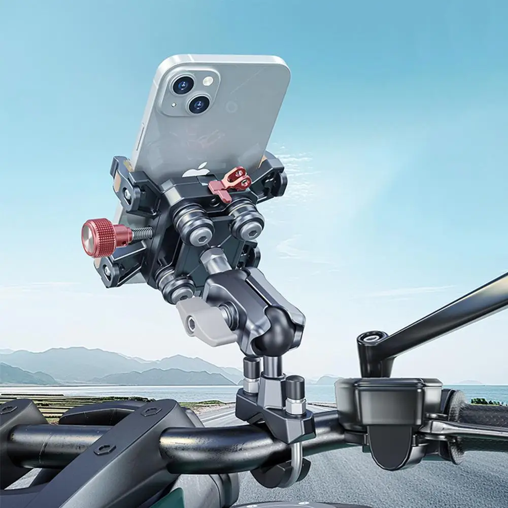New Universal Motorcycle Phone Holder High-Quality Alloy Shock ...