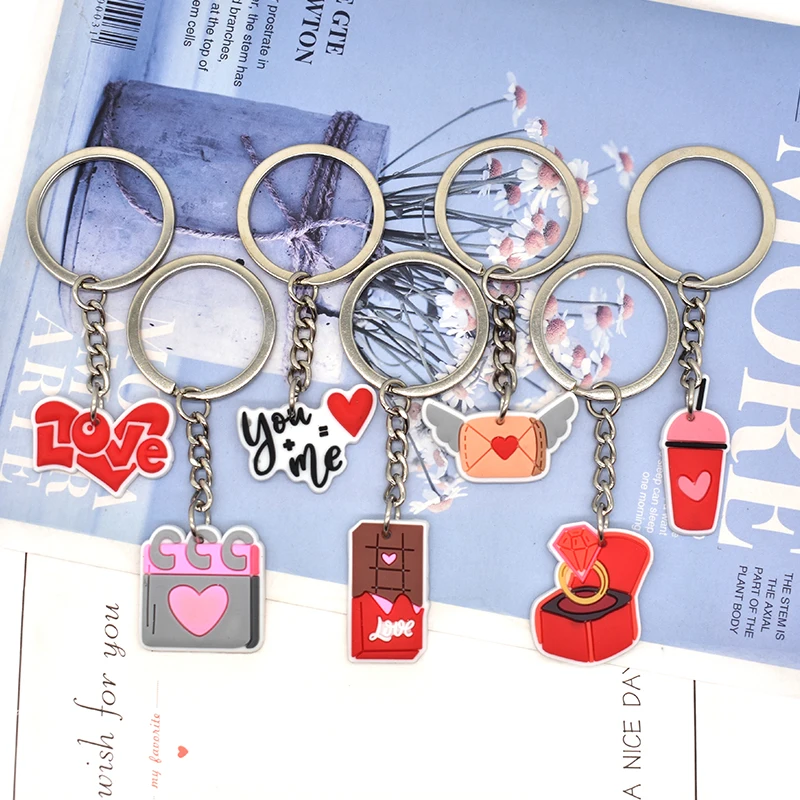 1PCS-PVC-Heart-LOVE-Valentine-s-Day-Keychain-Valentine-Key-Rings ...
