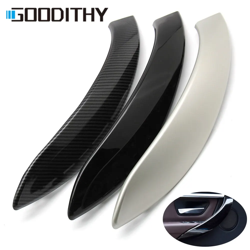 Carbon Fiber Interior Car Door Handle Cover Panel Trim For BMW 3 4 ...
