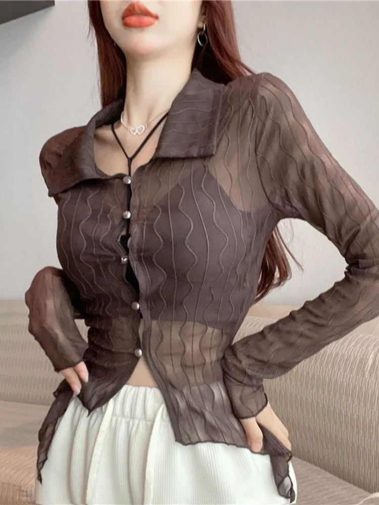 Women-Solid-All-match-Long-Sleeve-Top-Elegant-Sun-Protection-Thin ...