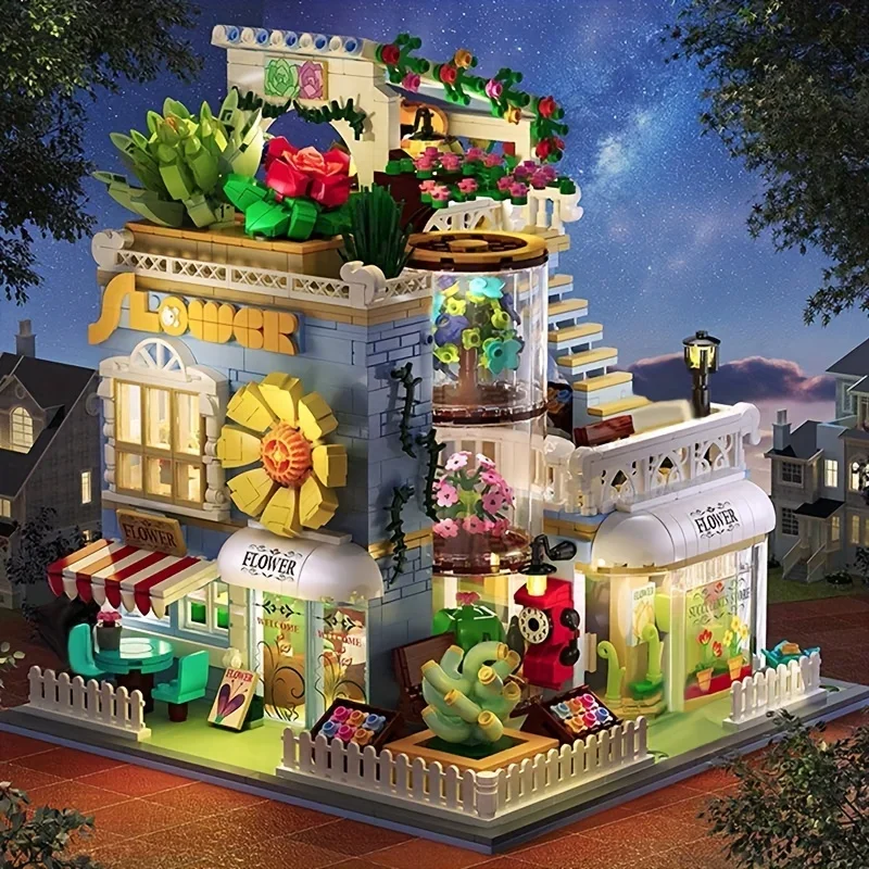 2091PCS-Succulent-Flower-House-Building-Blocks-Set-Flower-House ...