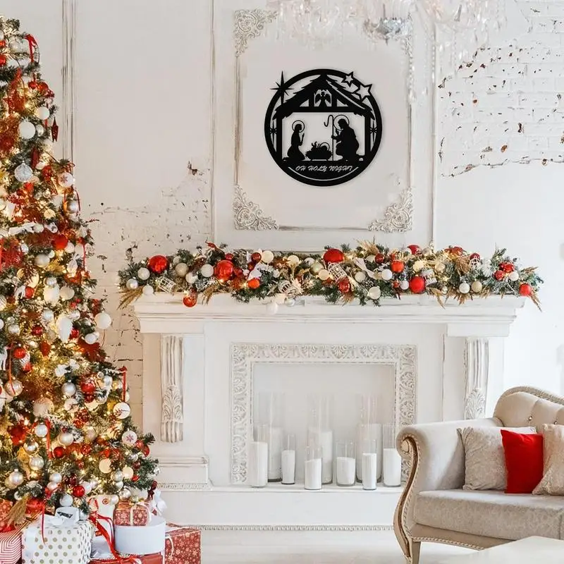 Metal-Nativity-Scene-Christmas-Iron-Nativity-Scene-Wall-Ornament-Rustic ...