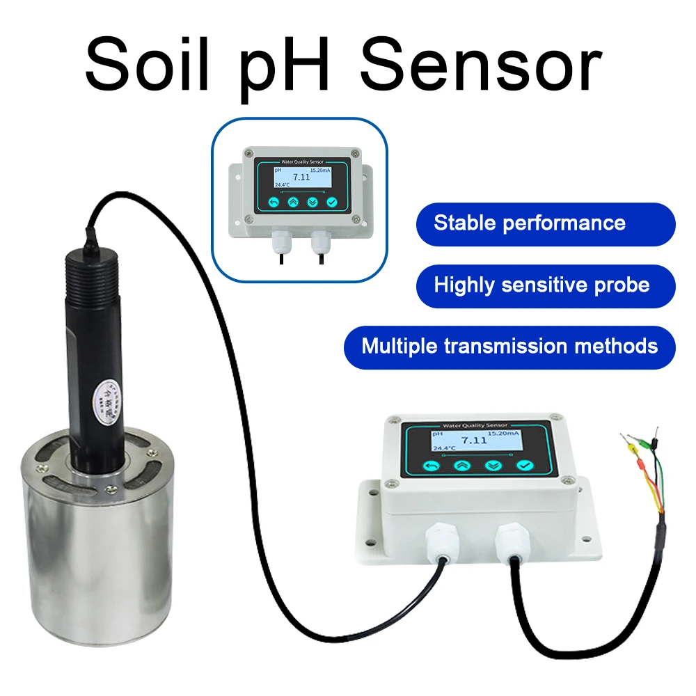 RS485-Output-Soil-pH-Sensor-ORP-pH-Meter-PH-Electrode-Probe-Transmitter ...