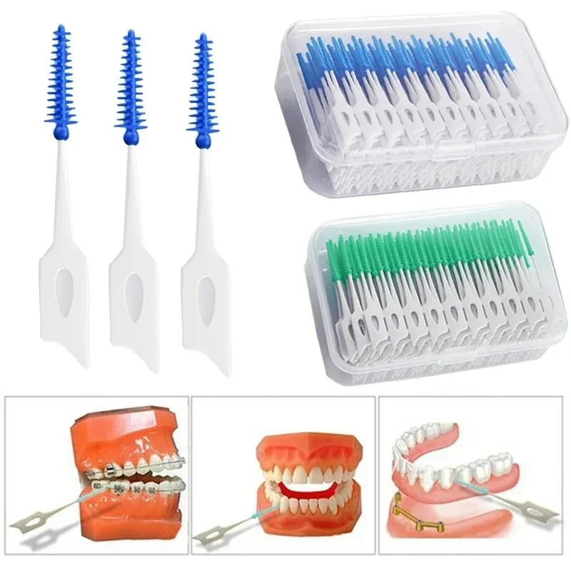 Interdental Silicone Brushes 200 Units Dental Toothpicks Brush Between ...