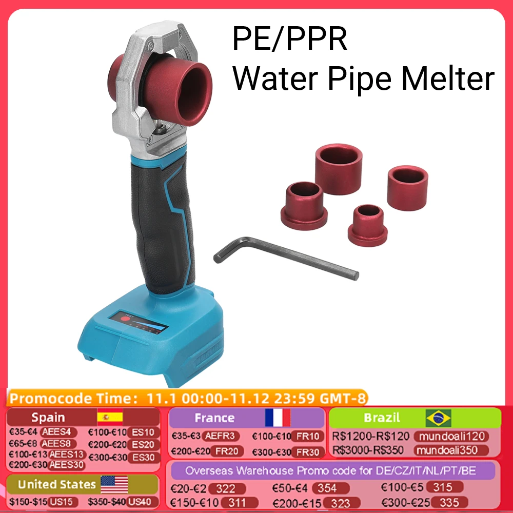 18v Battery Powered Cordless Pe/ppr Water Pipe Melter, Plastic Welding Machine,compatible For ...