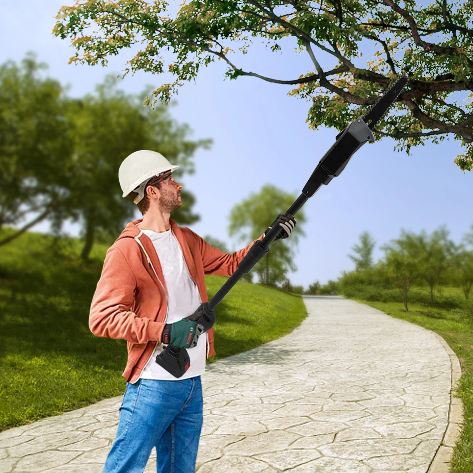 Cordless Electric Tree Pole Saw Chainsaw Pruner Telescoping Branch ...