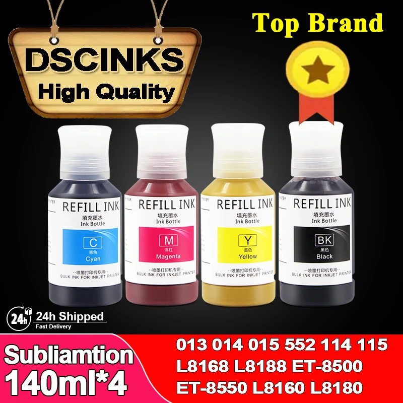 4PC 140ML 013 014 015 552 114 115 011 012 Sublimation Ink for Epson ...