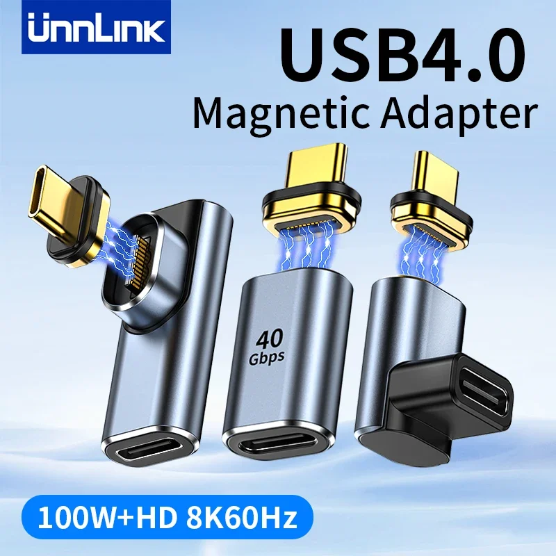 Unnlink-USB-Type-C-Adapter-Magnetic-40Gbps-8K60Hz-100W-USB4-Extension-Converter-Compatible ...