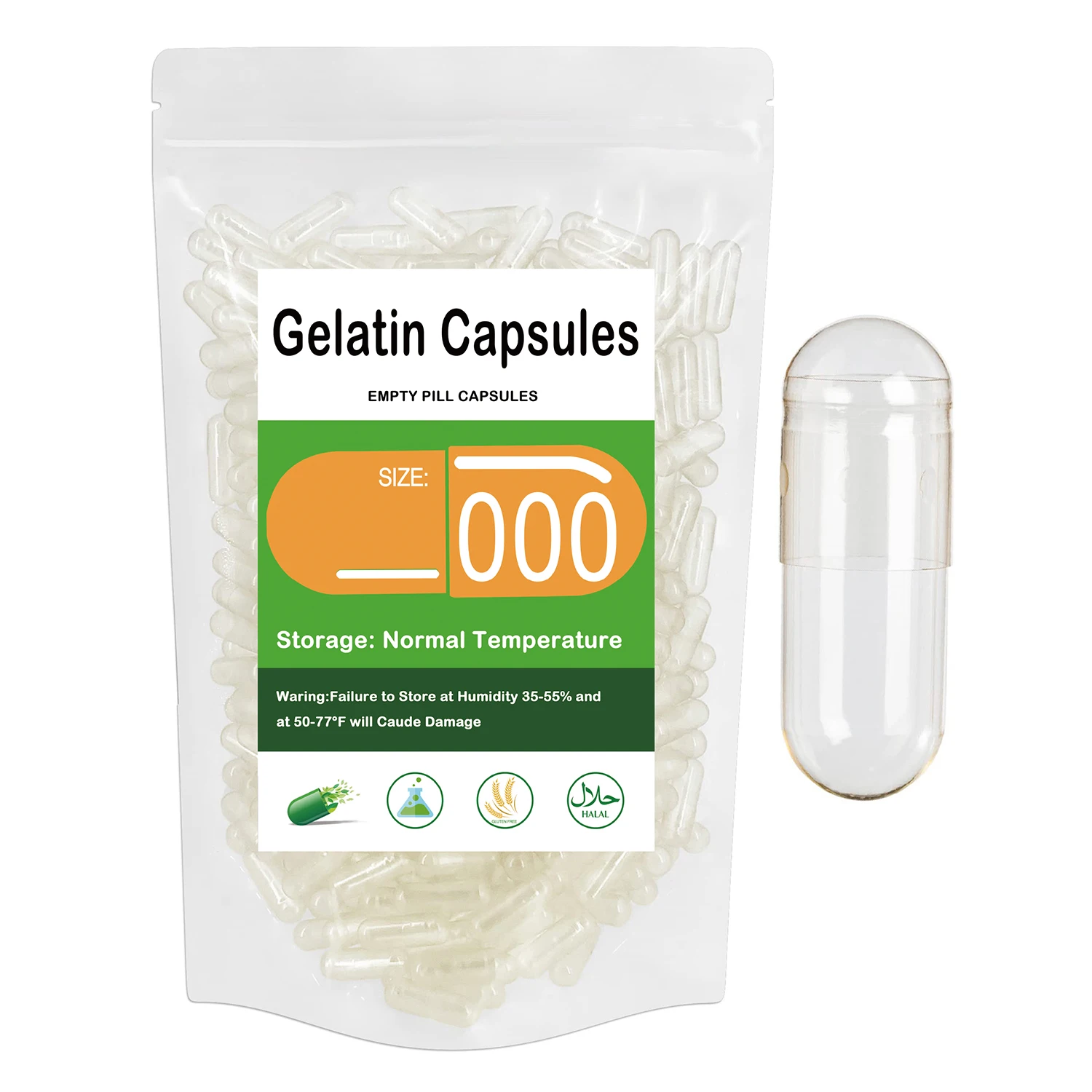 100Pcs 000# 00# 0# Empty Capsules Hard Gelatin Pill Vitamins Hollow ...