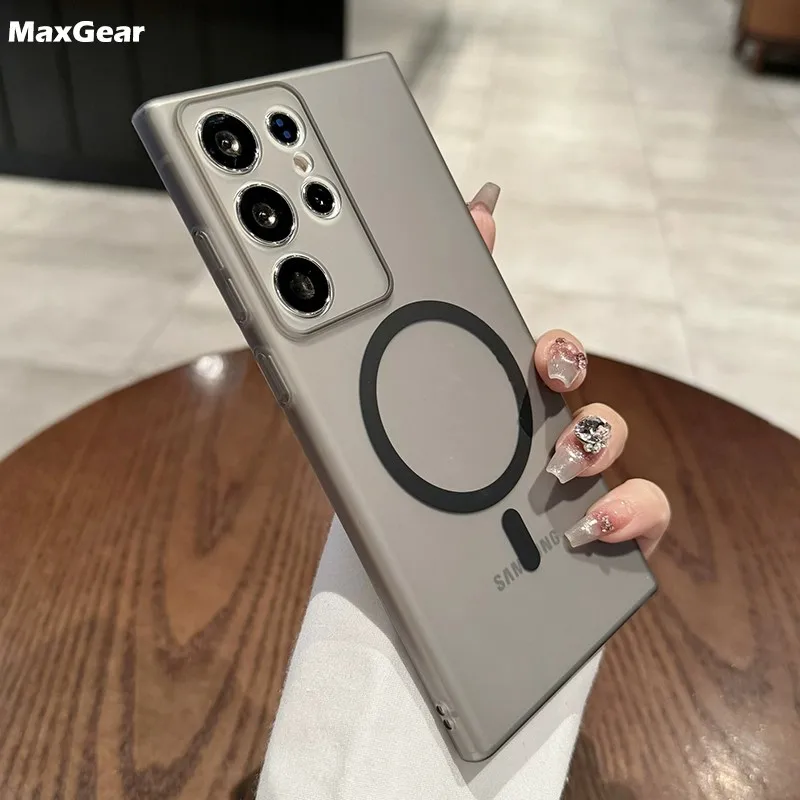 Capa-magn-tica-ultra-fina-para-Samsung-Galaxy-carregamento-sem-fio-Magsafe-capa-fosca-ultra ...