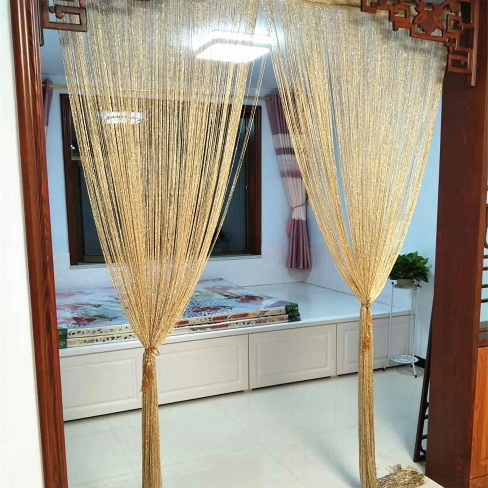 200cm-100cm-Fringe-String-Window-Curtain-Bead-Chain-Fringe-Panel-Room ...