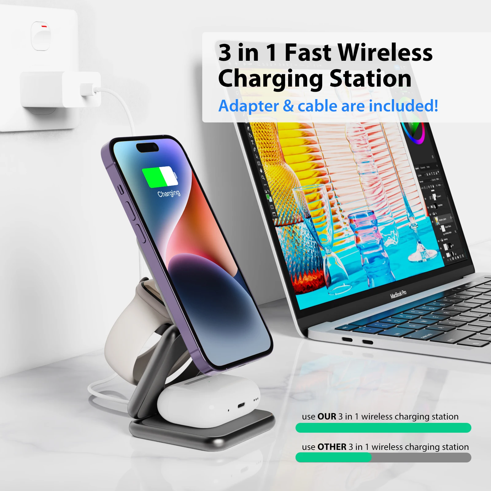 KUXIU-3-In-1-Foldable-Magnetic-Wireless-Charger-Stand-For-Apple-Mobile ...