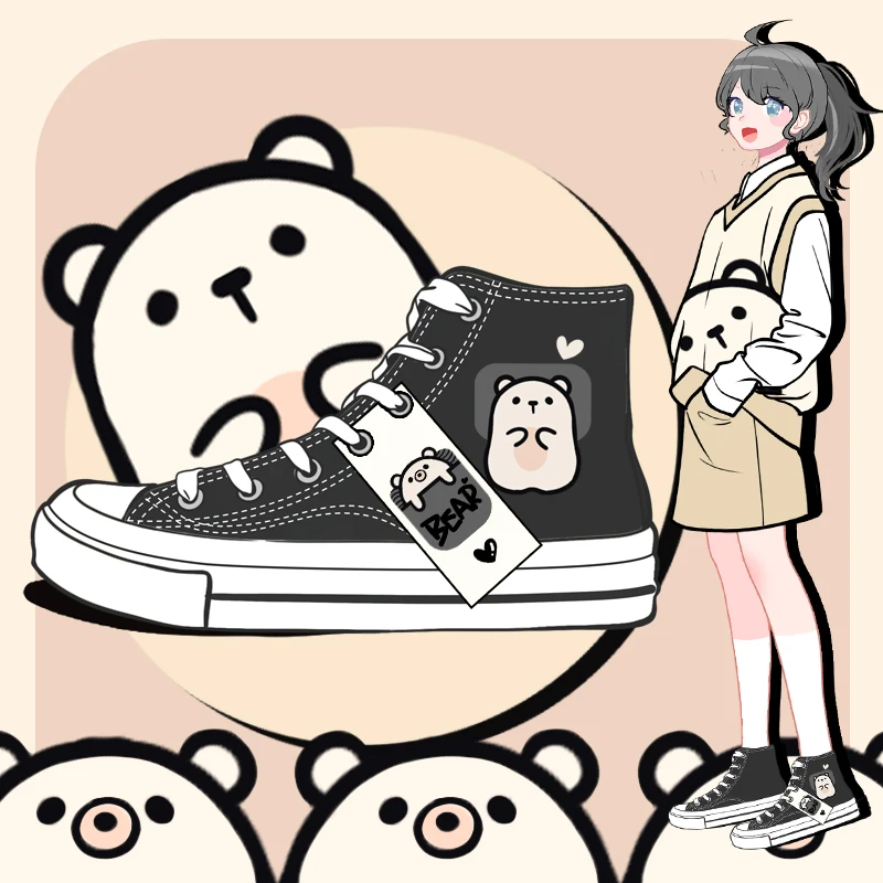 Amy-and-Michael-Cute-Cartoon-Anime-High-Top-Canvas-Shoes-Lovely-Girs ...