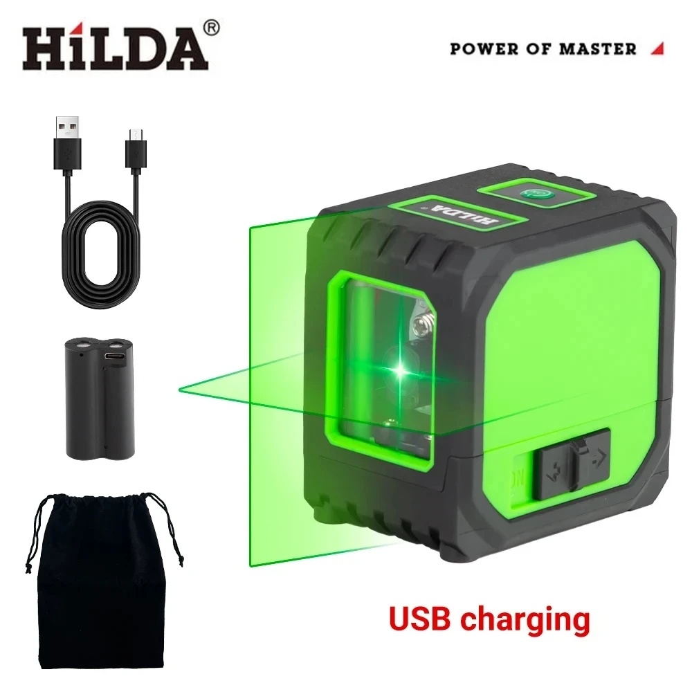 HILDA-2-Lines-Laser-Level-USB-Charging-Mini-Laser-Level-Self-Levelling ...