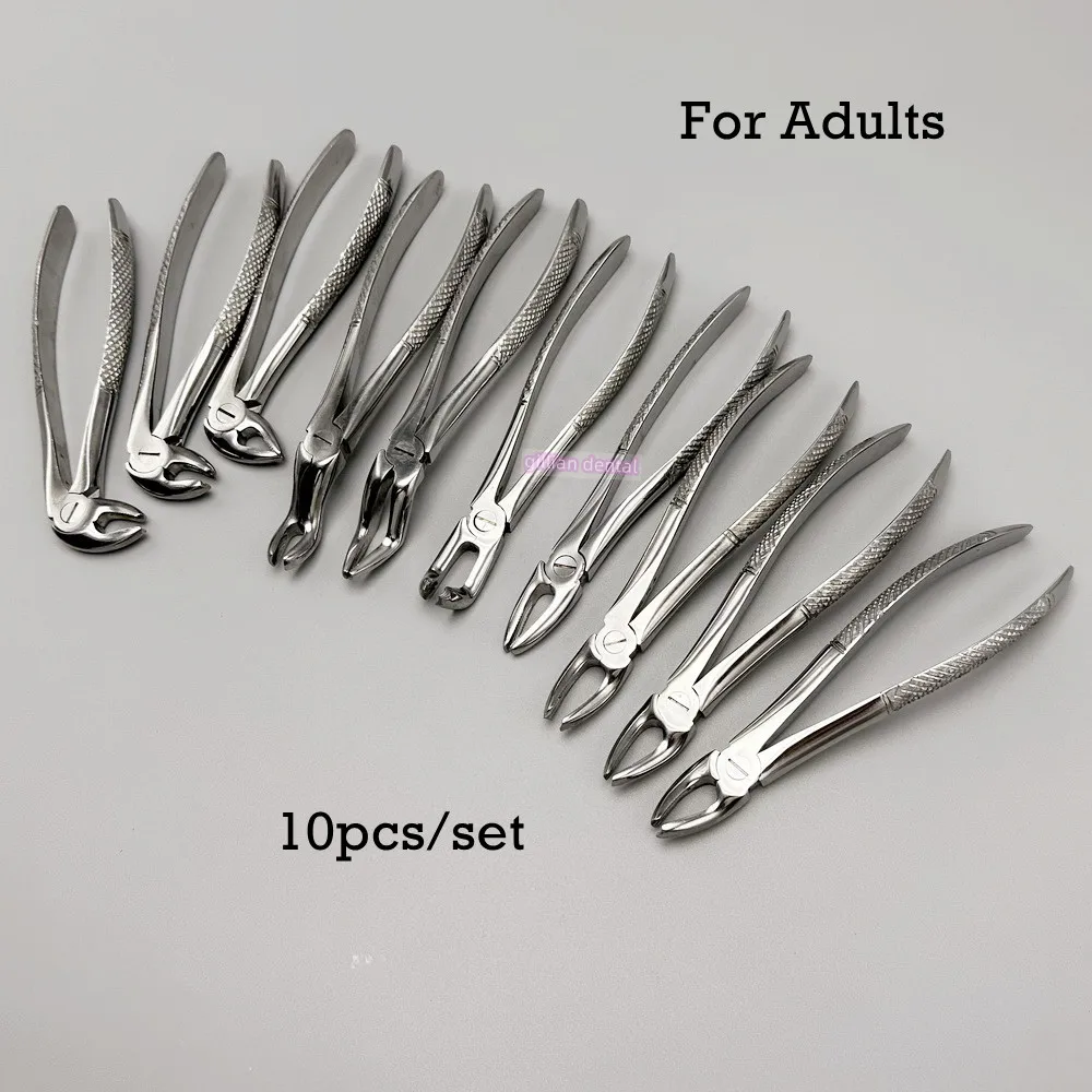 10pcs-set-Stainless-Steel-Dental-Extraction-Forceps-Plier-Dental ...