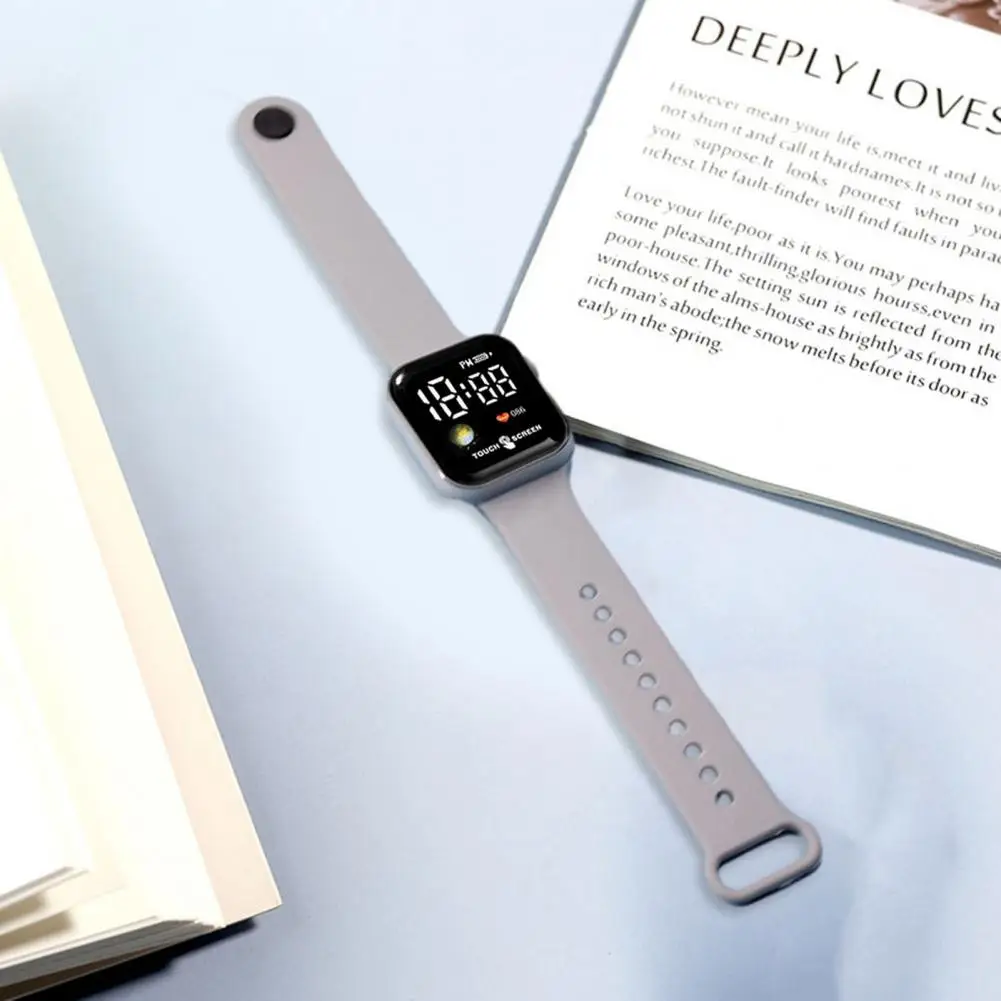 Easy-to-read-Sports-Watch-Adjustable-Kids-Led-Electronic-Watch-Square ...