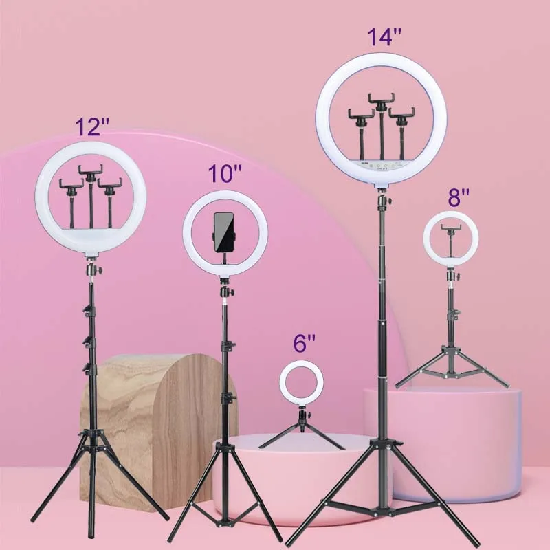Dimmable-LED-Selfie-Ring-Light-with-Stand-without-Tripod-Photography ...
